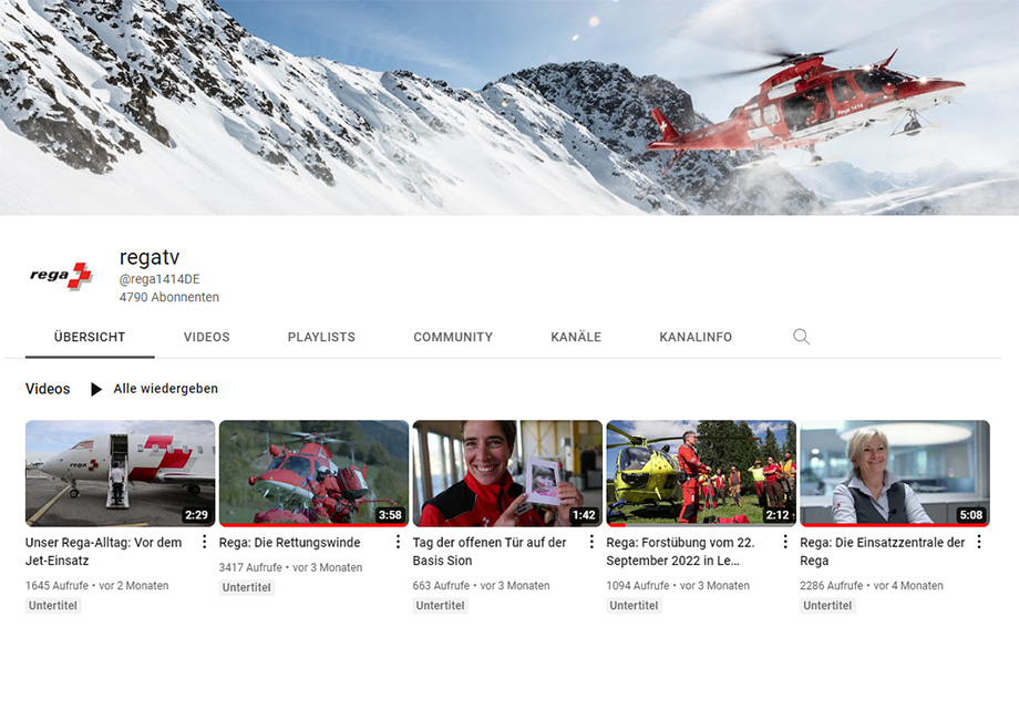 Alle Filme zur Rega | Schweizerische Rettungsflugwacht Rega